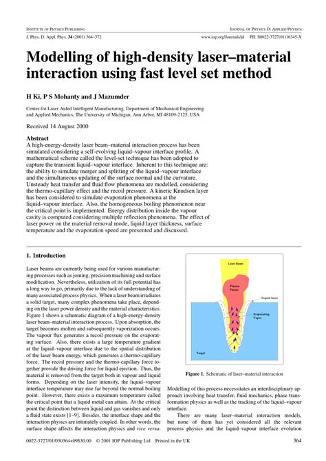 Pdf Modelling Of High Density Laser Material Interaction Using Fast