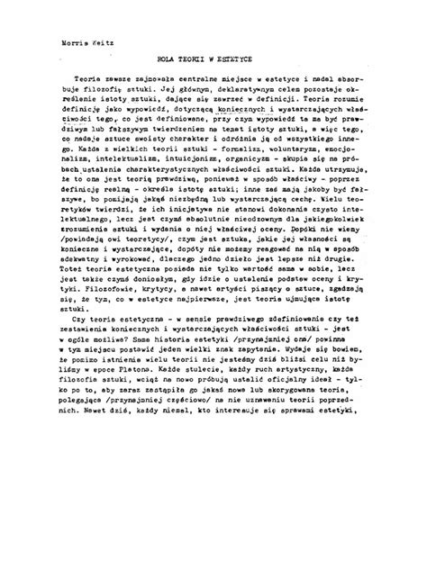 weiz rola teorii w estetyce pdf