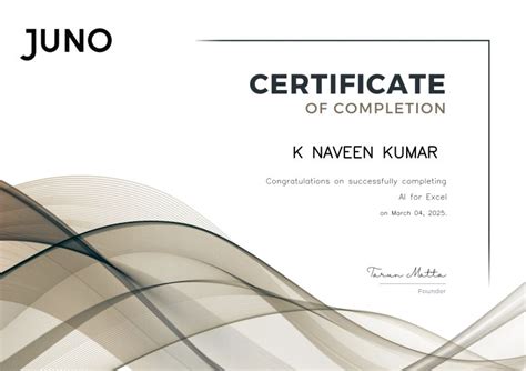 Completed Ai In Excel Course Drknaveen Kumar K