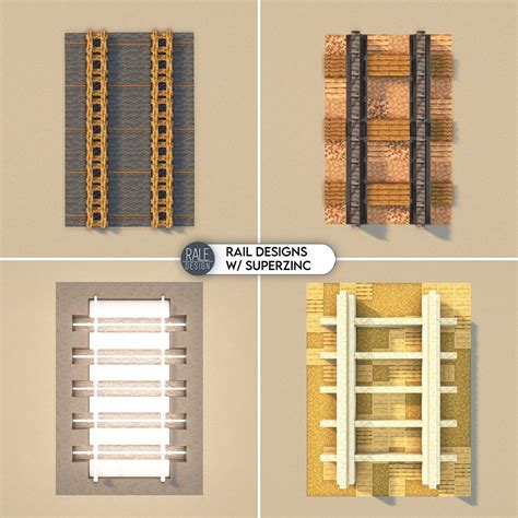 Rail Designs Mc Minecraft Minecraftinspiration Minecraftbuilds Minecraftdecoration