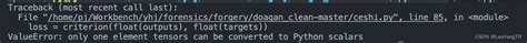 runtimeerror expected floating point type for target with class