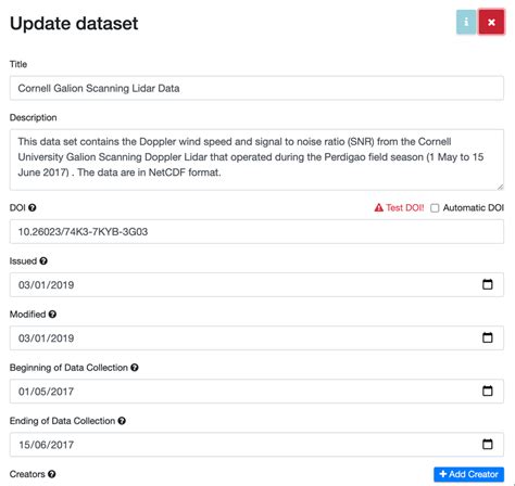 Form To Create Or Edit A Dataset Download Scientific Diagram