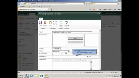 Create And Assign A Sharepoint 2010 Task Sharepoint 2010 Tutorials