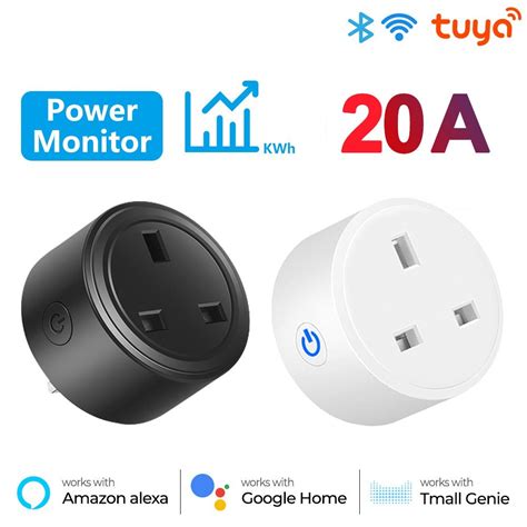 Smart Wifi Plug Socket UK 16A 20A Tuya Adaptor Power Energy Monitor Wireless Remote Control