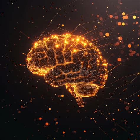 Digital Representation Of A Neural Network In The Form Of A Human Brain Stock Illustration