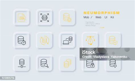 Ikon Kumpulan Database Simpan Data Spreadsheet Bahasa Kueri Jam Panah