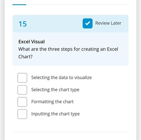 solved excel visual what are the three steps for creating an
