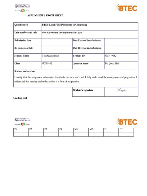 Assignment 1 Front Sheet Date Received 1st Submission Pdf Software Prototyping Software