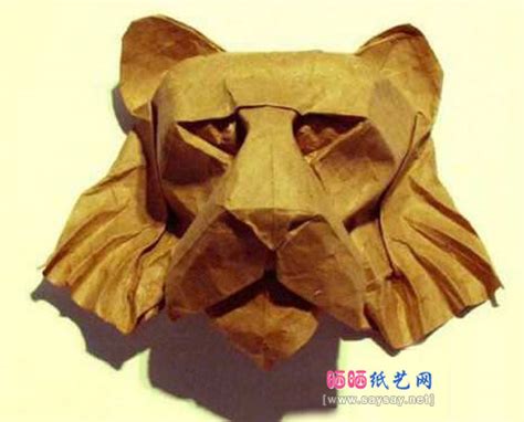 RomanDiaz的折纸老虎头DIY折法教程 动物折纸 折纸教程一 晒宝手工晒晒纸艺网