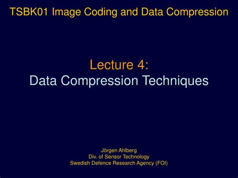Ppt Lecture 4 Data Compression Techniques Powerpoint Presentation