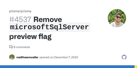Remove `microsoftsqlserver` Preview Flag · Issue 4537 · Prismaprisma
