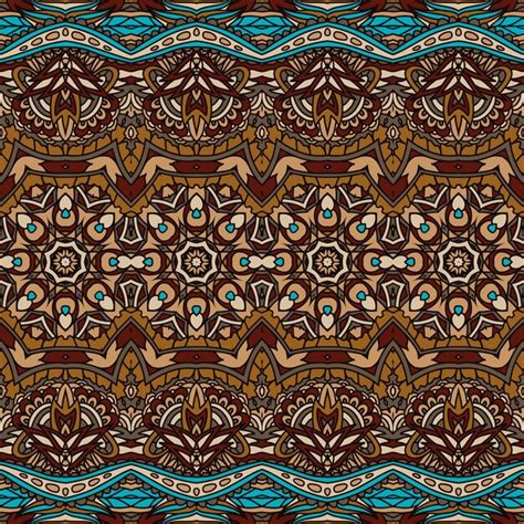 Premium Vector Ethnic Mosaic Pattern Abstract Tiles Vintage Tribal Seamless Vector Ornamental