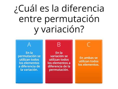 Permutación Variación Y Combinatoria Quiz
