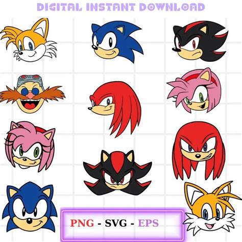 Sonic The Hedgehog Bundle Svg Sonic Face Svg Sonic Head Svg Layered