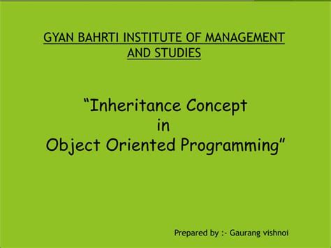 Presentation On Inheritance Concept In C Ppt Programming