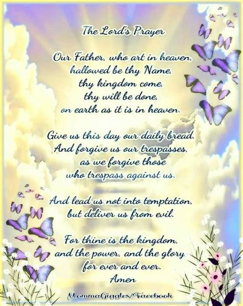 Inspirational Lords Prayer With Butterflies Butterfly Themed