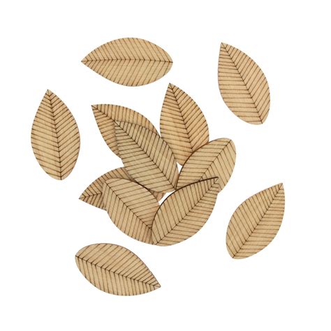 Leaf Wooden Toppers 12 Pack Hobbycraft