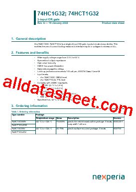74HC1G32GV Datasheet PDF Nexperia B V All Rights Reserved
