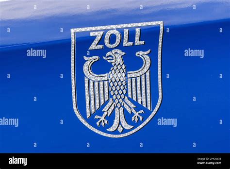 Customs Coat Of Arms On Blue Official Vehicle Detail Lettering Zoll Federal Eagle