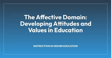 The Affective Domain Developing Attitudes And Values In Education • Teachers Institute