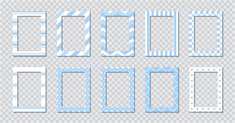 Set Of Rectangle Flat Photo Frame With Ornaments Vector Art At Vecteezy