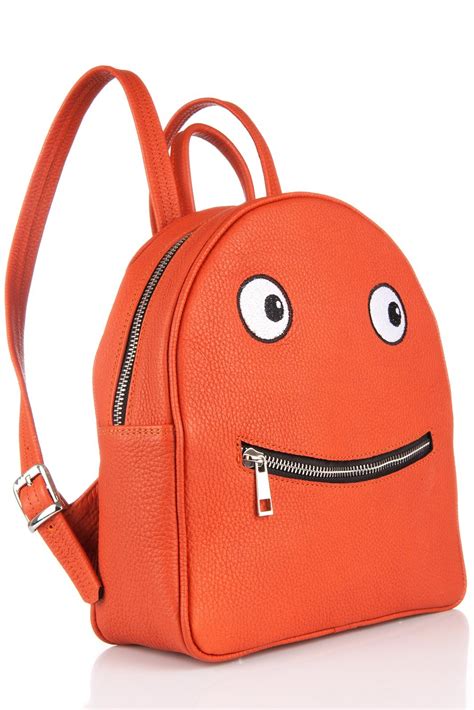 Laura Olaru Rucsac Mini Piele Argintie Smiley Endra Ro