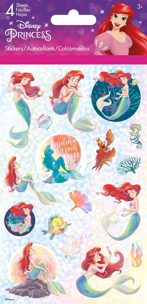 The Little Mermaid Classic Standard 4 Sheet Stickers
