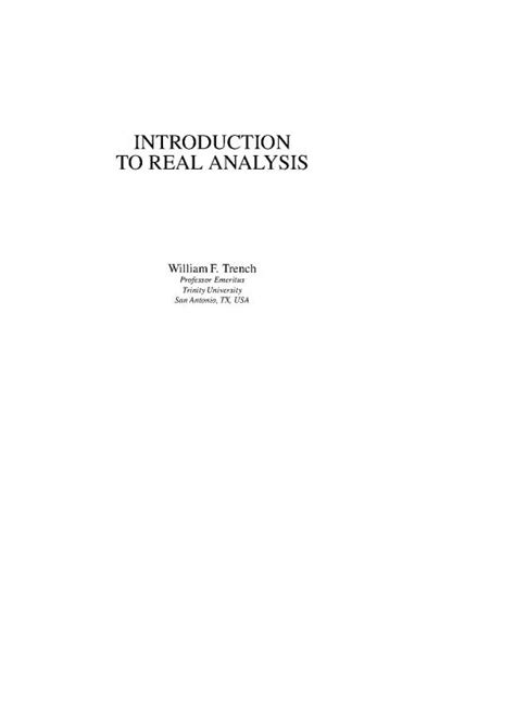 Pearson Calculus Textbook Pdf 173508 Trench Real Analysis