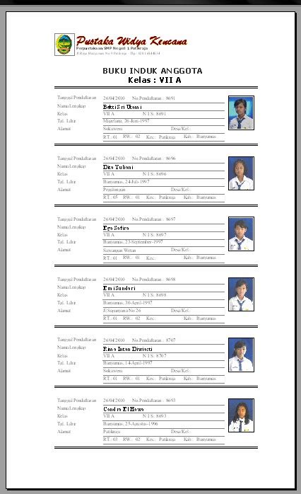 Gnfs Library Form Data Anggota