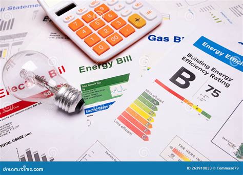 Energy Efficiency Class And Home Energy Consumption Stock Image Image