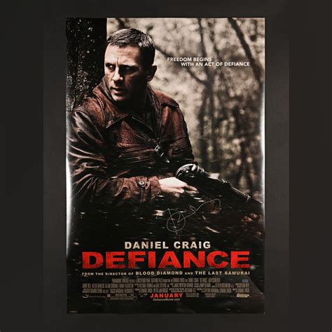 Lot 91 Daniel Craig Autographed One Sheet 2008 Defiance 2008