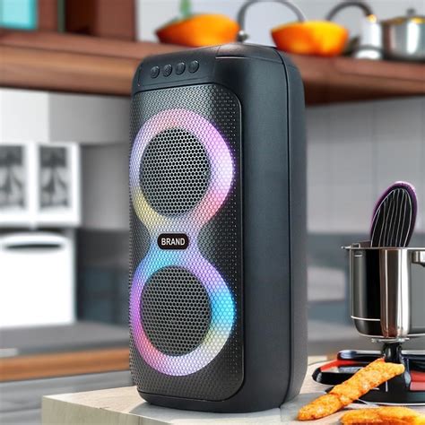 Jual Speaker Bluetooth LED Karaoke Portable TWS Pulsating Max Output Power 20W Bookshelf