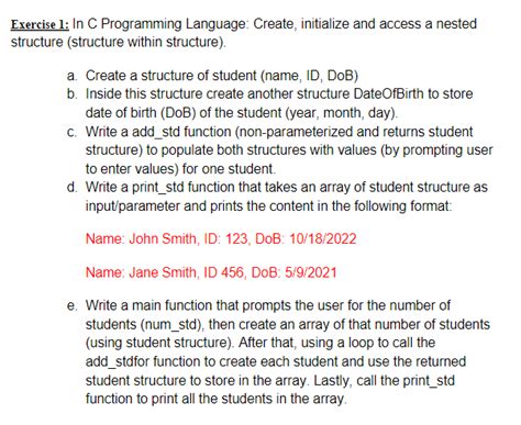 Solved Ise 1 In C Programming Language Create Initialize Chegg