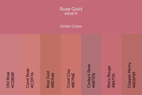 Rose Gold Color Palette Hex Codes Shades And Design Ideas