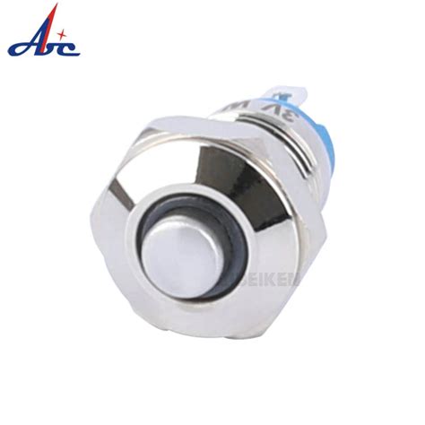 Illuminated 1no Ring LED Push Button Switch 8mm High Head Waterproof IP67 Metal Push Button