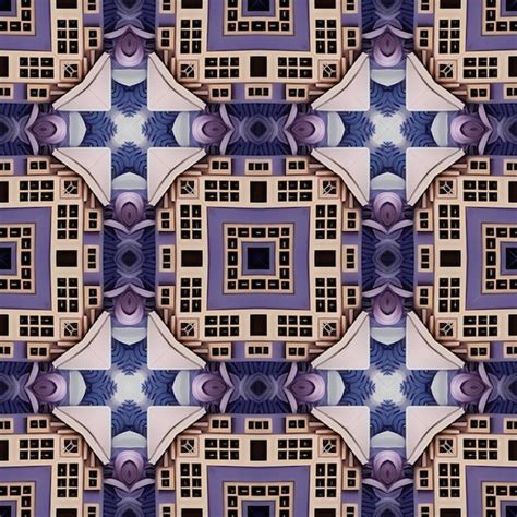 Premium Photo Seamless Tileable Abstract Pattern In Patchwork Style Symmetrical Geometric