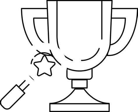 A Trophy With A Star On It And A Broken Handle 73268429 Vector Art At Vecteezy