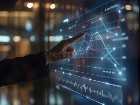 analyzing digital data trends stock image image of futuristic hand