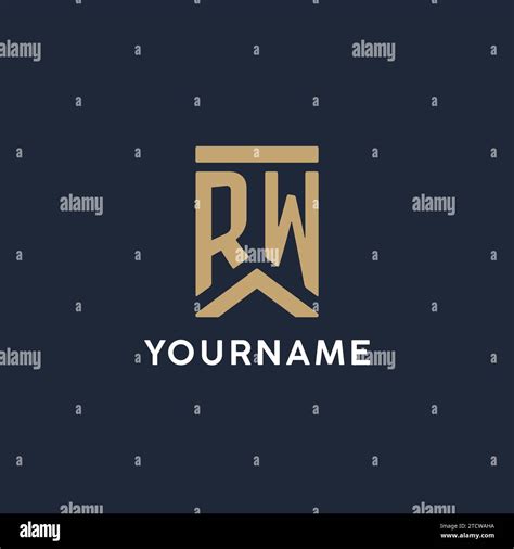 Rw Initial Monogram Logo Design In A Rectangular Style With Curved Side
