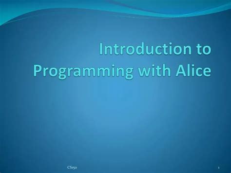 Ppt Introduction To Programming With Alice Powerpoint Presentation Free Download Id2446936