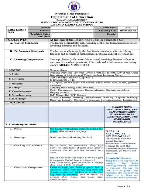 Dlp Sample For Demo Teaching Cot Pdf Learning Teachers
