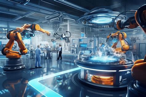 Premium Photo Robotics And Automation Workplace With Engineers Generative Ai