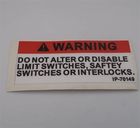 Decal Limit Switch Warning Cherrypicker Parts Fast Reliable Service