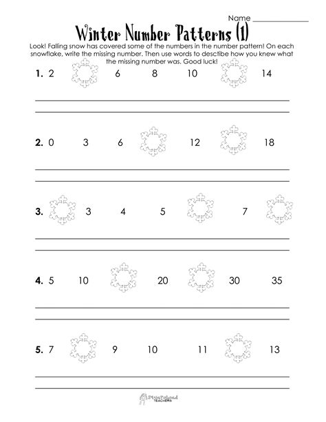 Sequence And Number Patterns Worksheets Printableducation