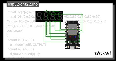四位元七段同時上數 Wokwi ESP32 STM32 Arduino Simulator