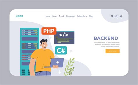 Premium Vector Software Development Web Banner Or Landing Page Coding Backend And Frontend