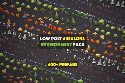 Low Poly 4 Seasons Environment Pack 3d Landscapes Unity Asset Store