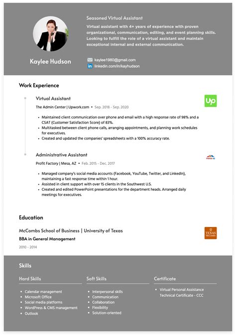 Virtual Assistant Resume Examples And Writing Guide Cakeresume