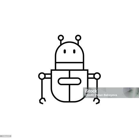로봇 개요 아이콘입니다 기호와 기호는 웹 로고 모바일 앱 Ui Ux에 사용할 수 있습니다 가상현실에 대한 스톡 벡터 아트 및 기타 이미지 Istock