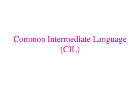 Ppt Common Intermediate Language Cil Powerpoint Presentation Free